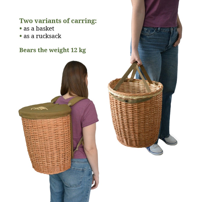 Foraging Basket Rucksack, Backpack for Mushroom Picking, Hunting ...