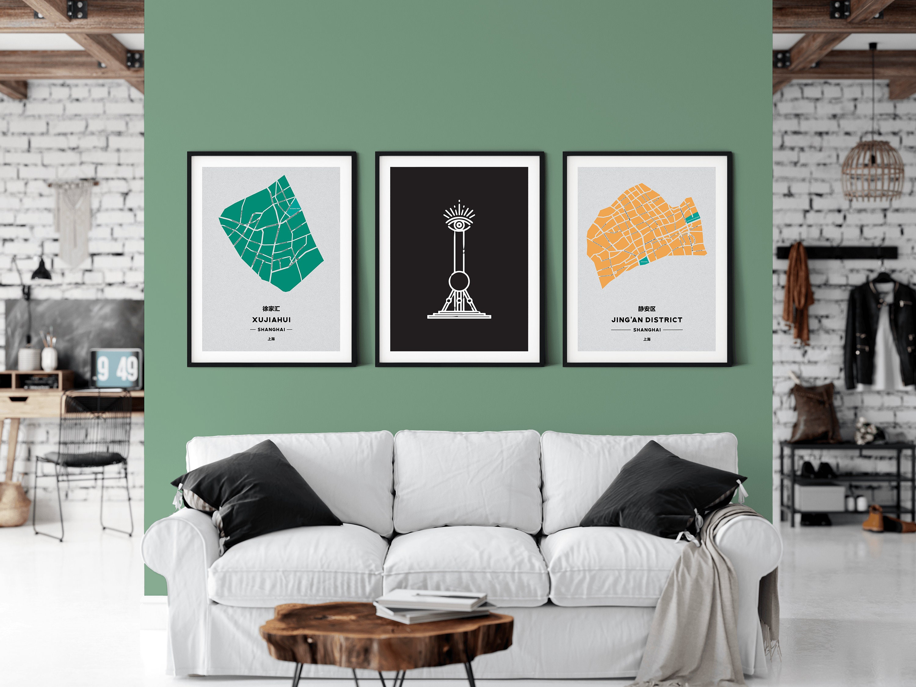 Xujiahui Map Print Shanghai Wall Art Map Print Wall - Etsy