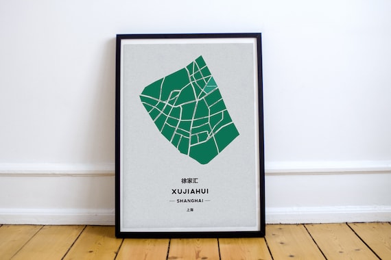 Xujiahui Map Print Shanghai Wall Art Map Print Wall | Etsy