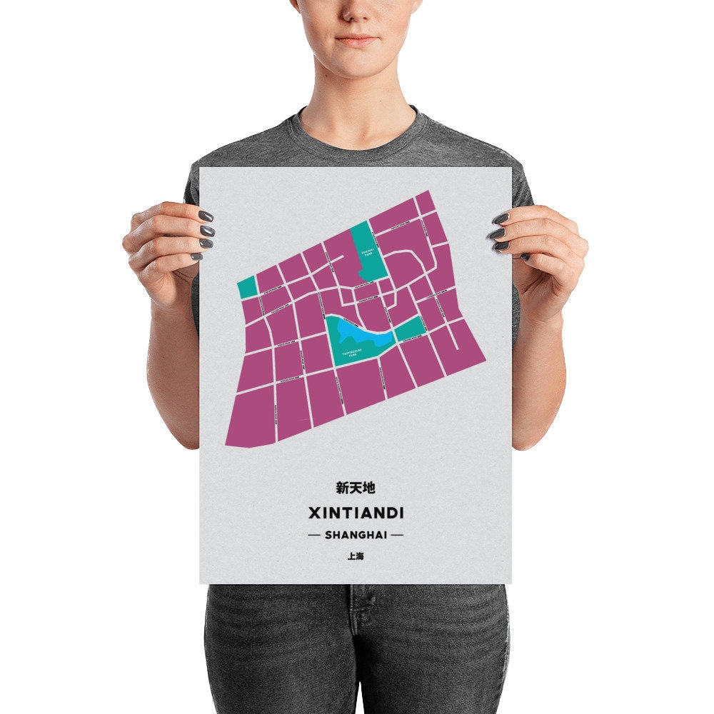 Xintiandi Map Print Shanghai Wall Art Map Print Wall Decor Map Shanghai ...