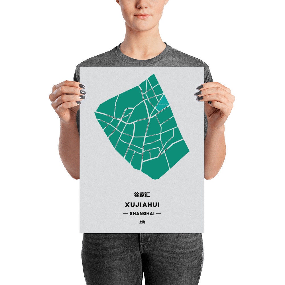 Xujiahui Map Print Shanghai Wall Art Map Print Wall - Etsy