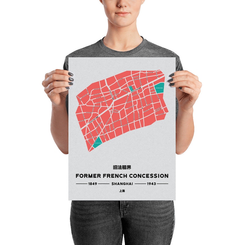 Former French Concession Map Shanghai Wall Art Map Print - Etsy Canada