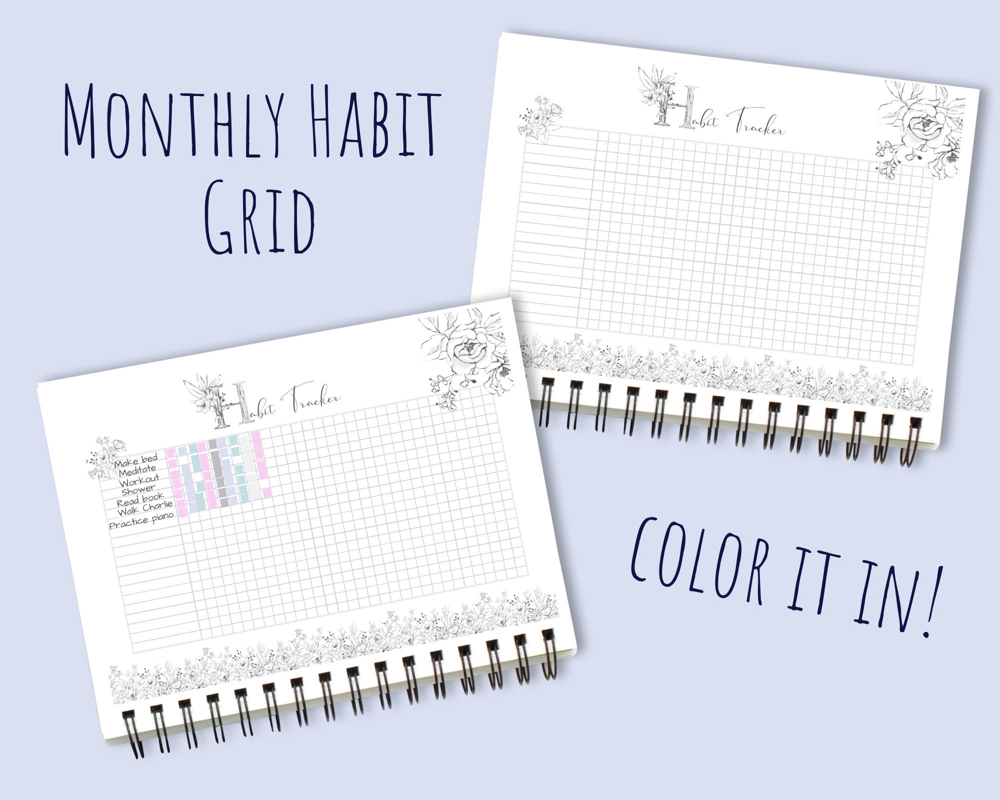 Goal Planner Printable and Habit Tracker Printable Bullet Journal ...