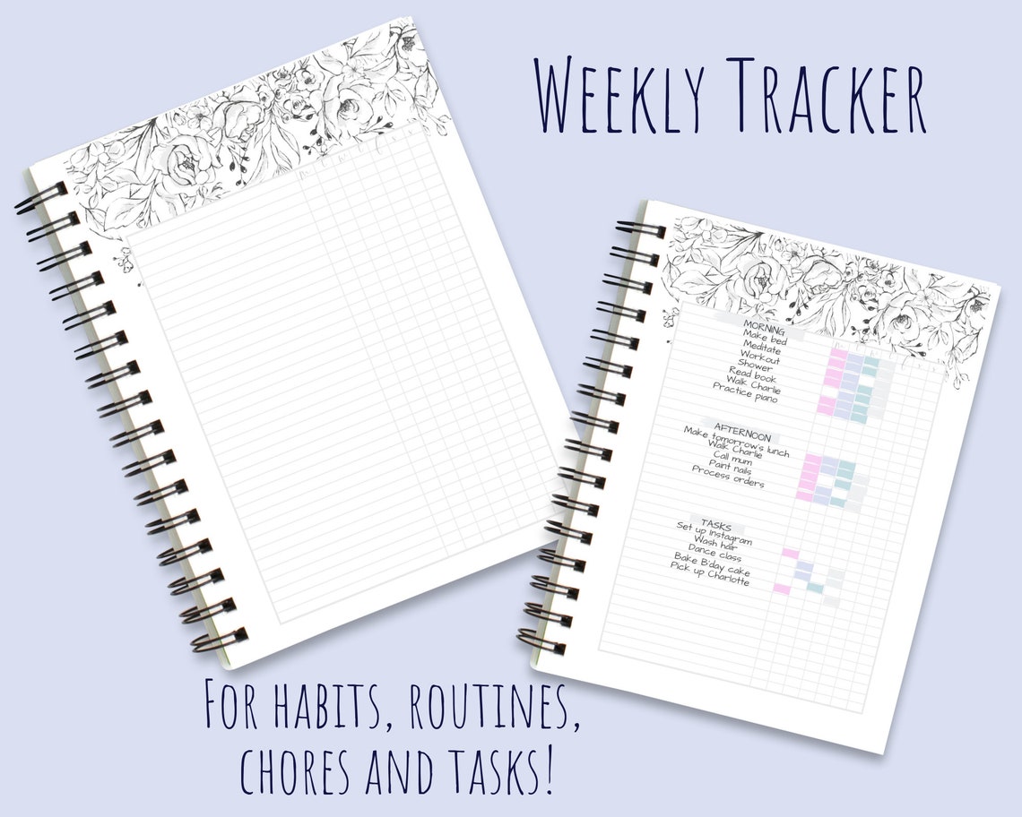 Goal Planner Printable and Habit Tracker Printable Bullet Journal ...