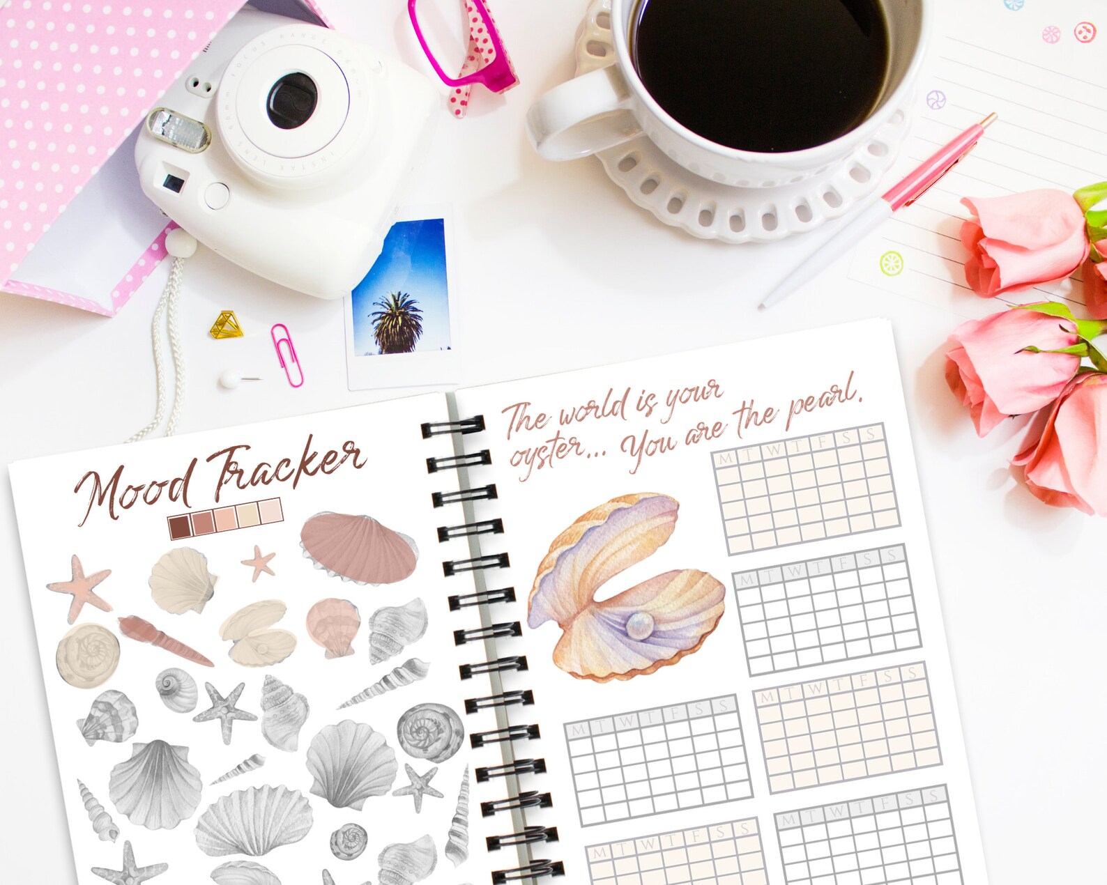 Shell Yeah Bullet Journal Printable PDF Template for Summer at the ...