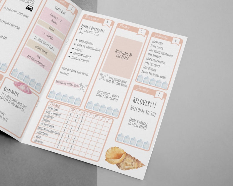 Shell Yeah Bullet Journal Printable PDF Template for Summer at the ...