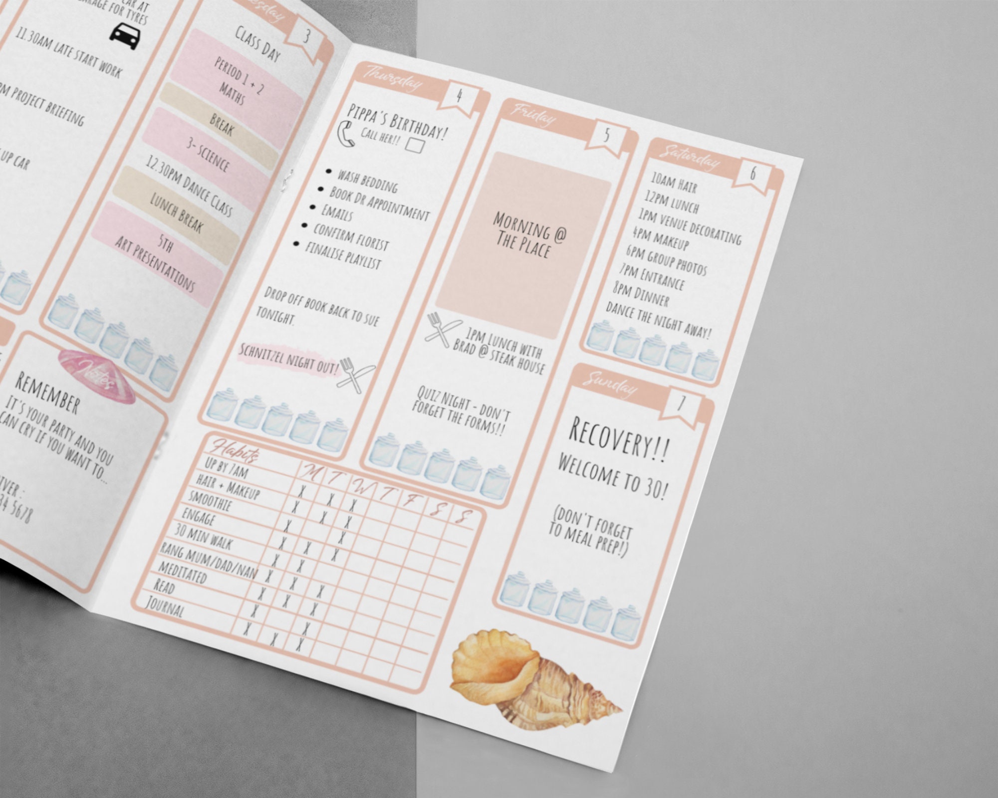 Shell Yeah Bullet Journal Printable PDF Template for Summer at the ...