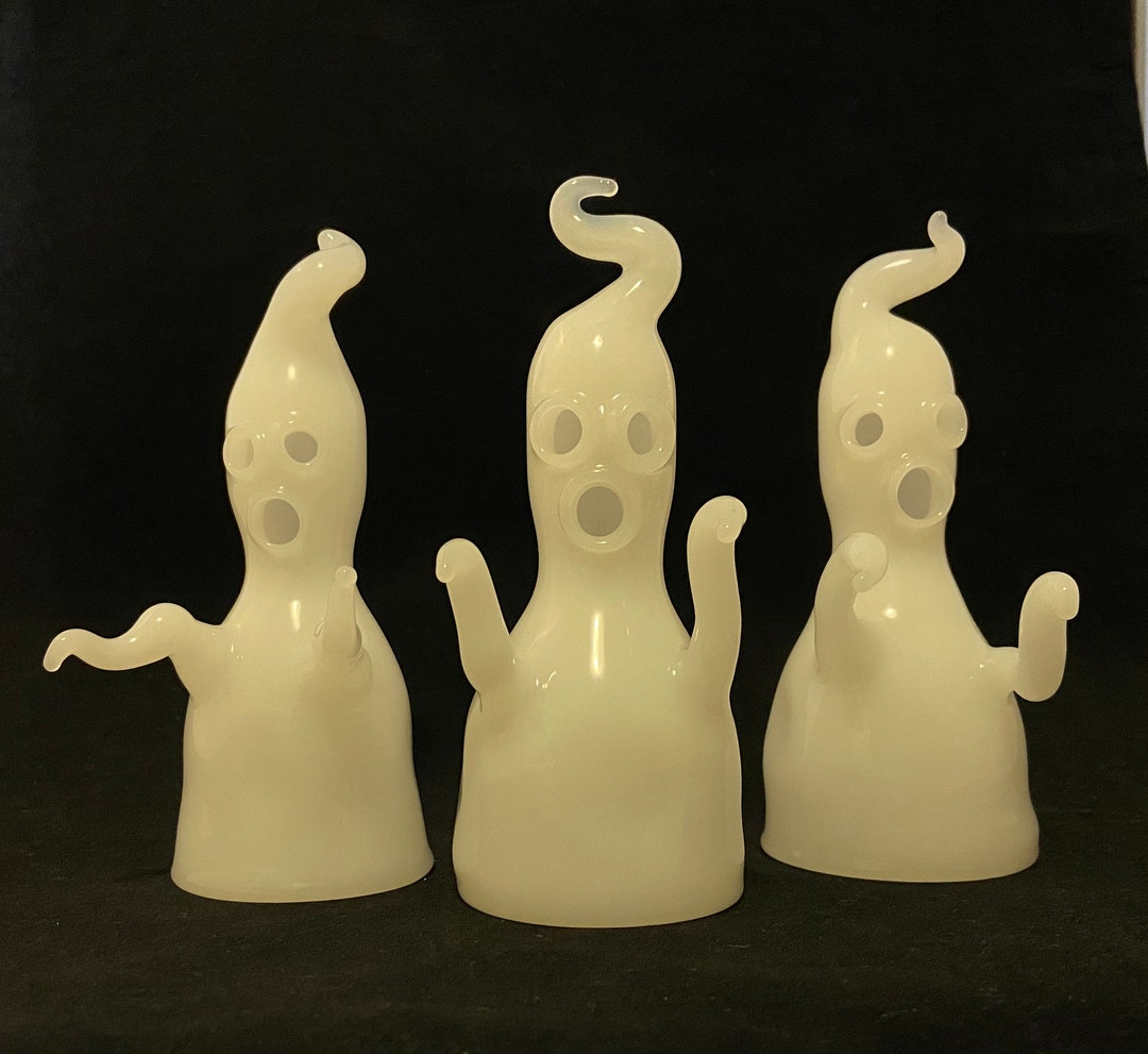 Handblown Glass Ghosts With Tea Light - Etsy