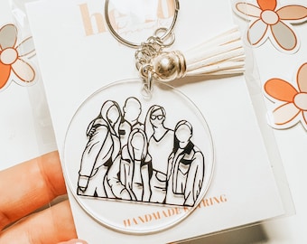 Family Portrait Keychain - Etsy