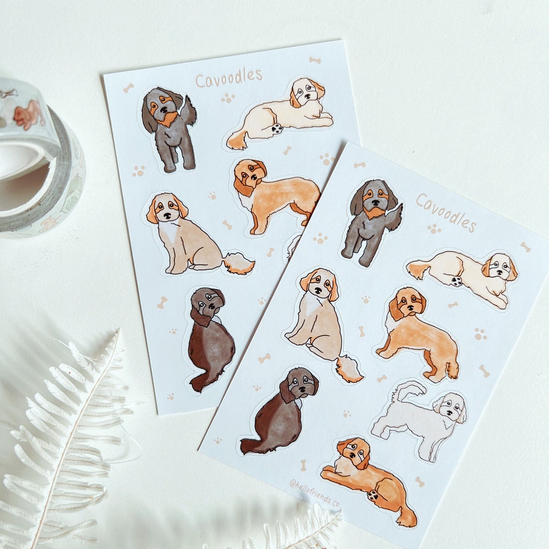 Cavoodle Sticker, Cavoodle Sticker Sheet, Bujo Sticker Sheet, Bullet ...