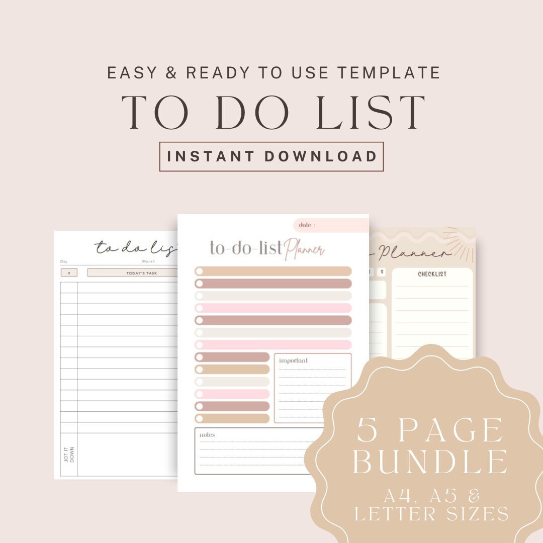 To Do List Bundle, Printable to Do List Planner, Printable Planners ...