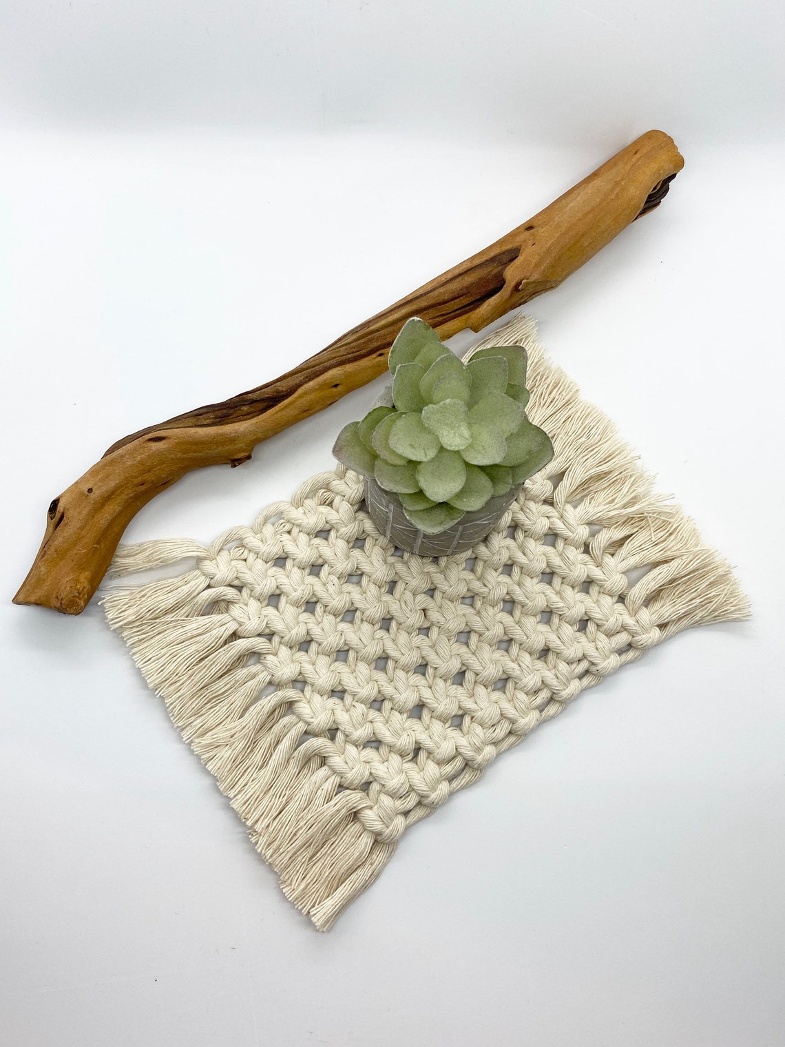 Set of 2 or More / Large Macrame Coasters Boho Coaster Mug - Etsy