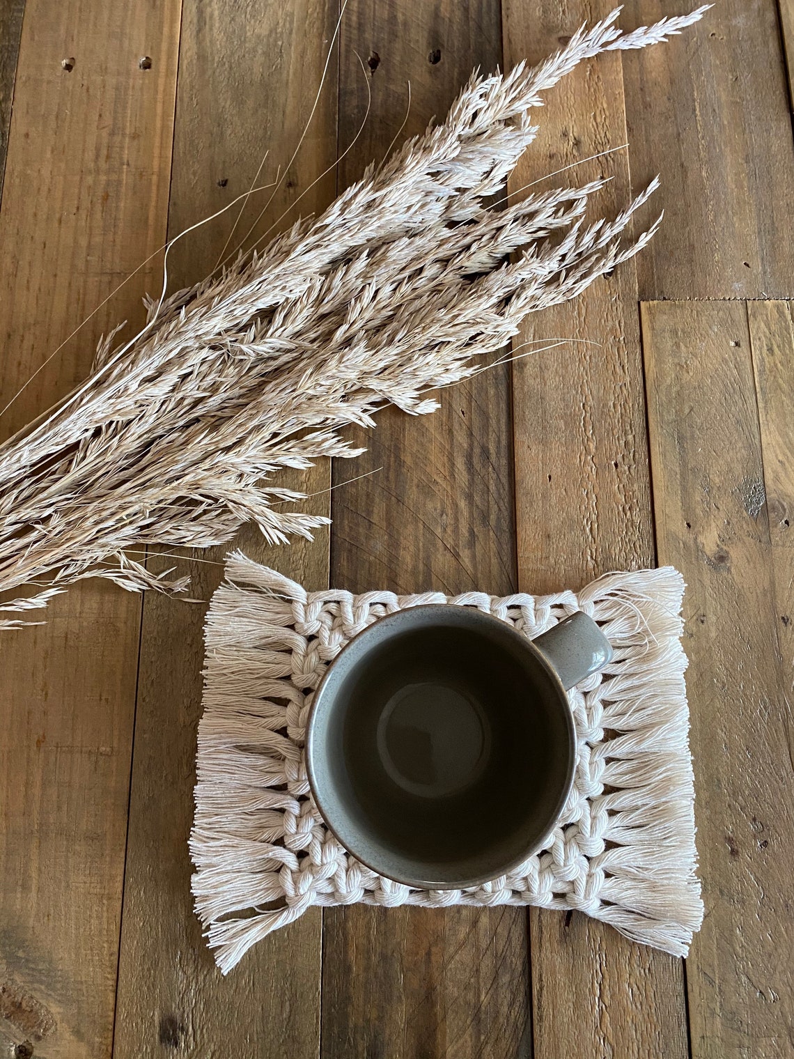 Set of 2 or More / Large Macrame Coasters Boho Coaster Mug - Etsy