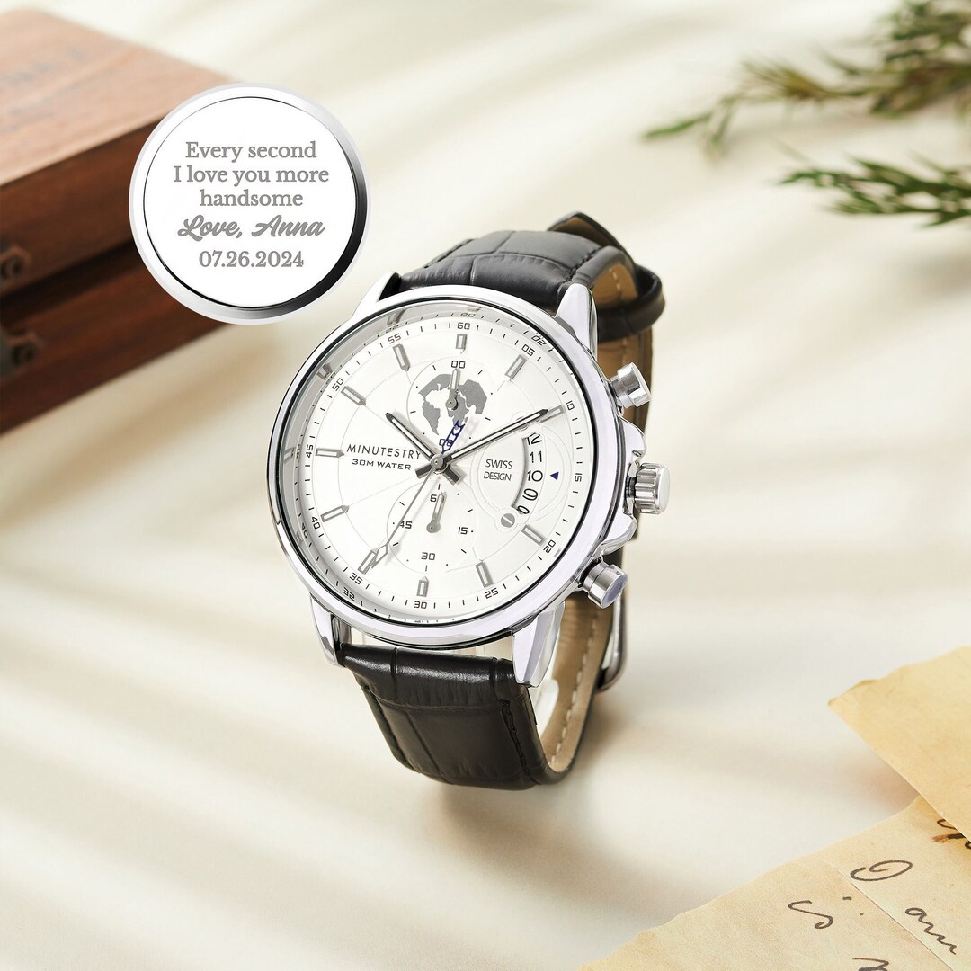 Custom Watch for Groom, Engraved Mens Watch, Wedding Day Gift, Men ...