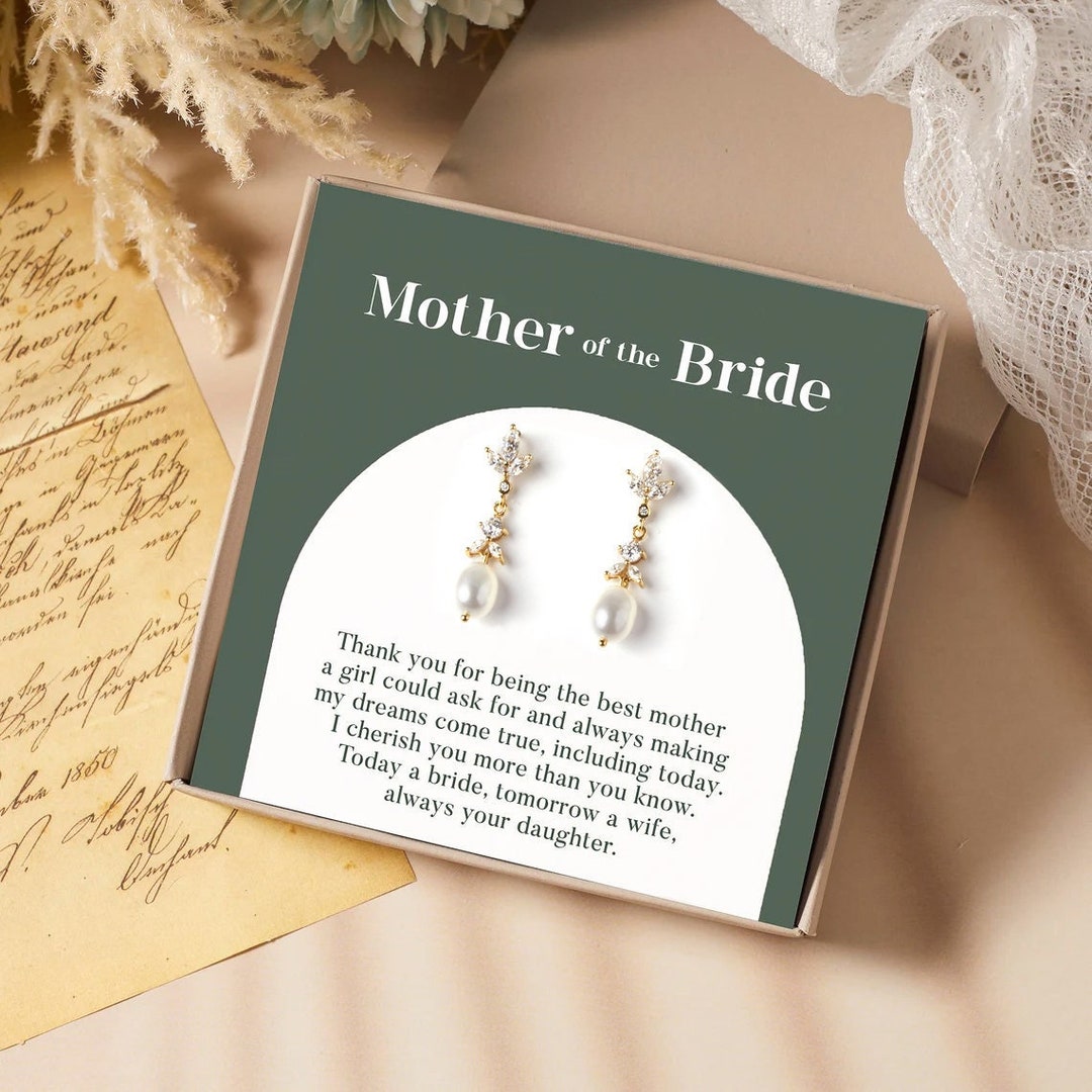 Mother of the Bride Gift, Wedding Earrings Pearl, Gift for Mom on ...
