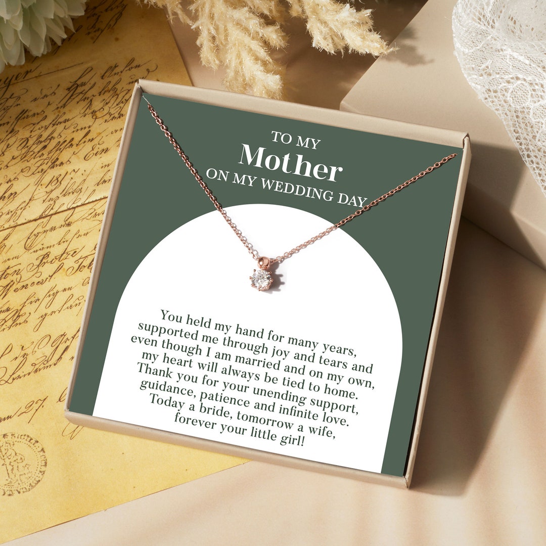 Mother of the Bride Necklace, Wedding Gift for Mom From Bride, Gift for ...