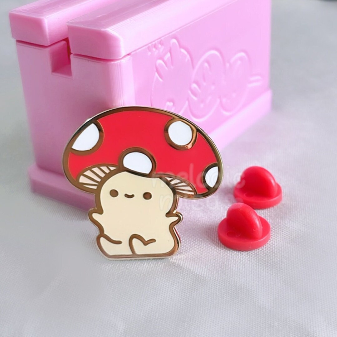 Cute Mushroom Enamel Pin, Rainbow Mushroom Pins, Fungi Enamel Pin, Hard ...