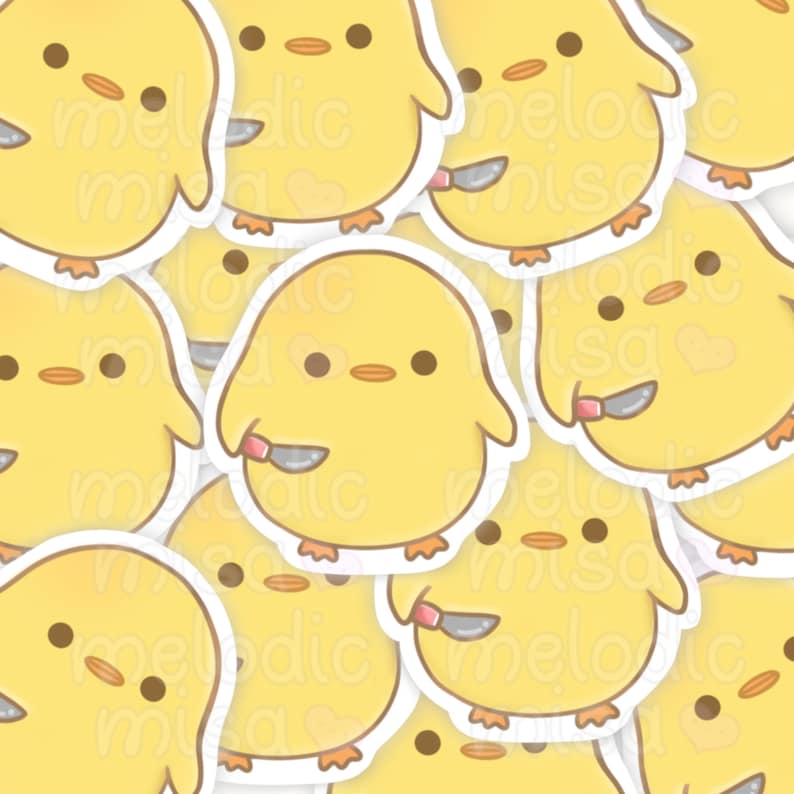 Duck Meme Sticker, Duck Knife Stickers, Duck With Knife, Yellow Duck ...