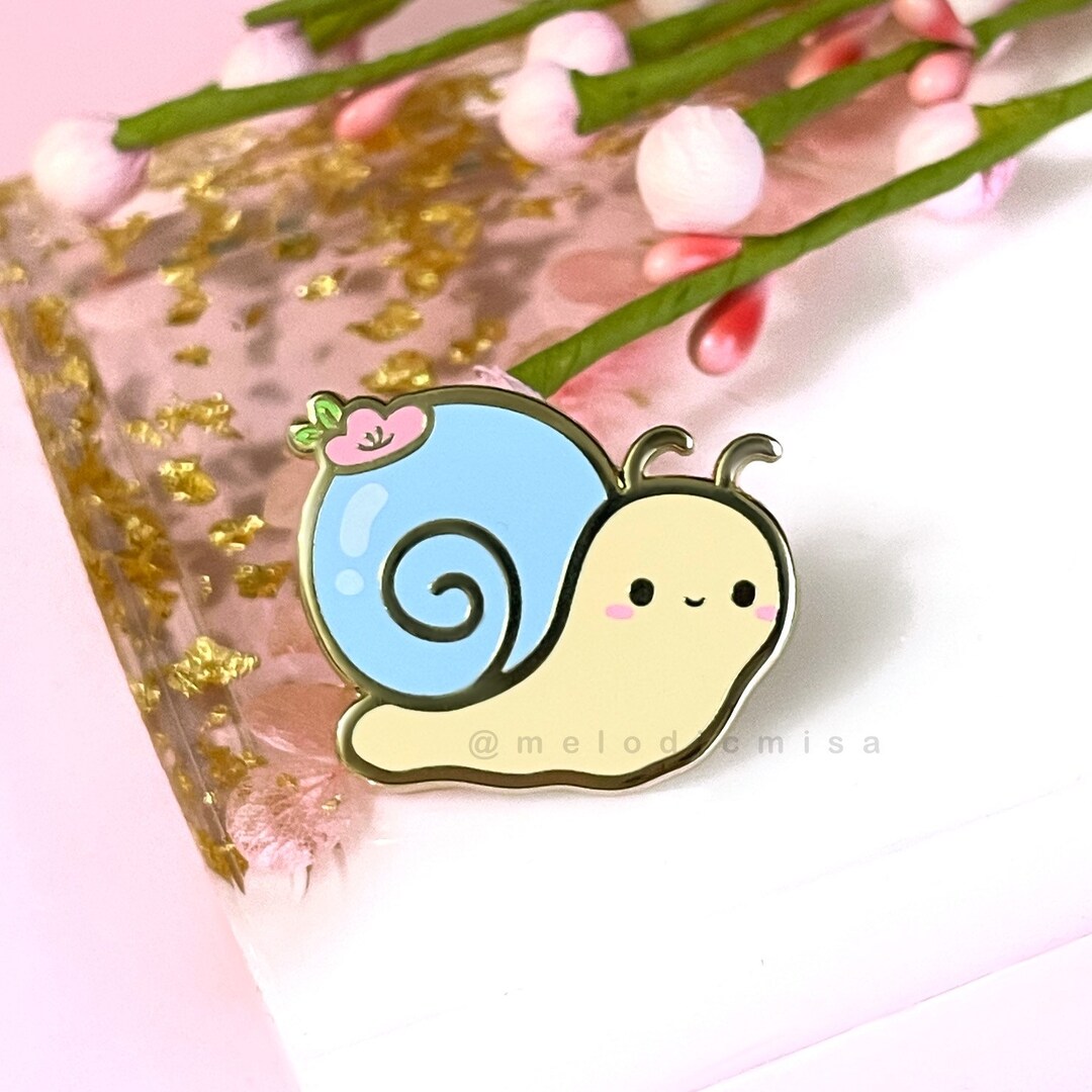 Kawaii Snail Enamel Pin | Cottagecore Aesthetic Snail | Cute Hard ...