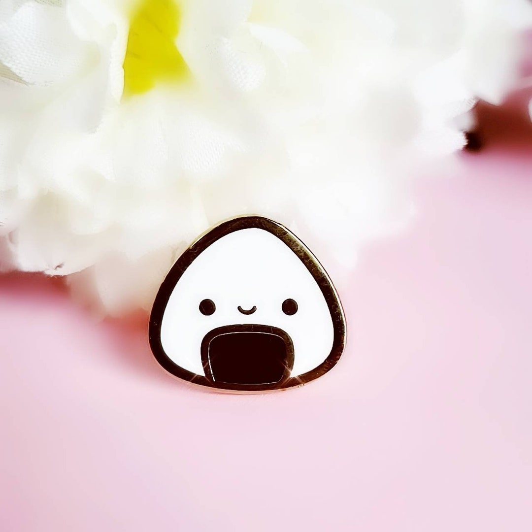Onigiri Sushi Hard Enamel Pin, Cute Sushi Rice Ball Pin, Asian Food ...