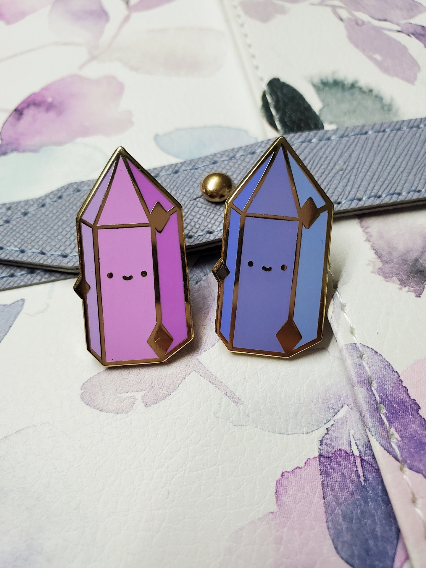 Cute Crystal Shard Hard Enamel Pin - Etsy