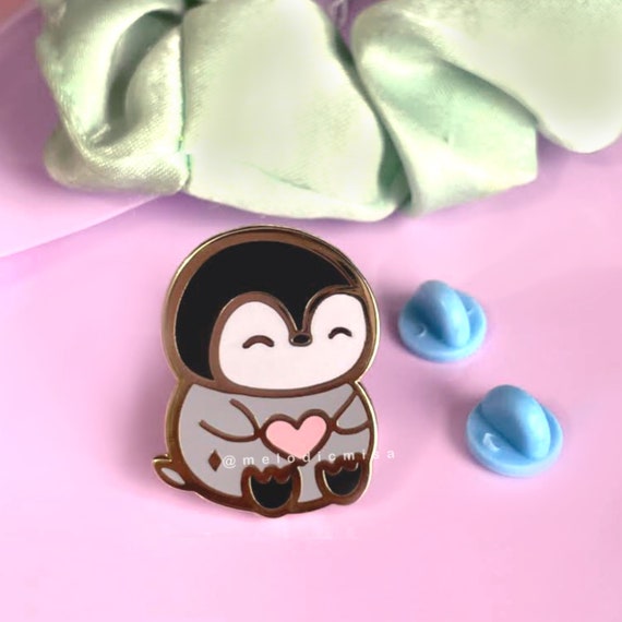 Cute penguin enamel pin penguin pin kawaii ocean enamel pin | Etsy