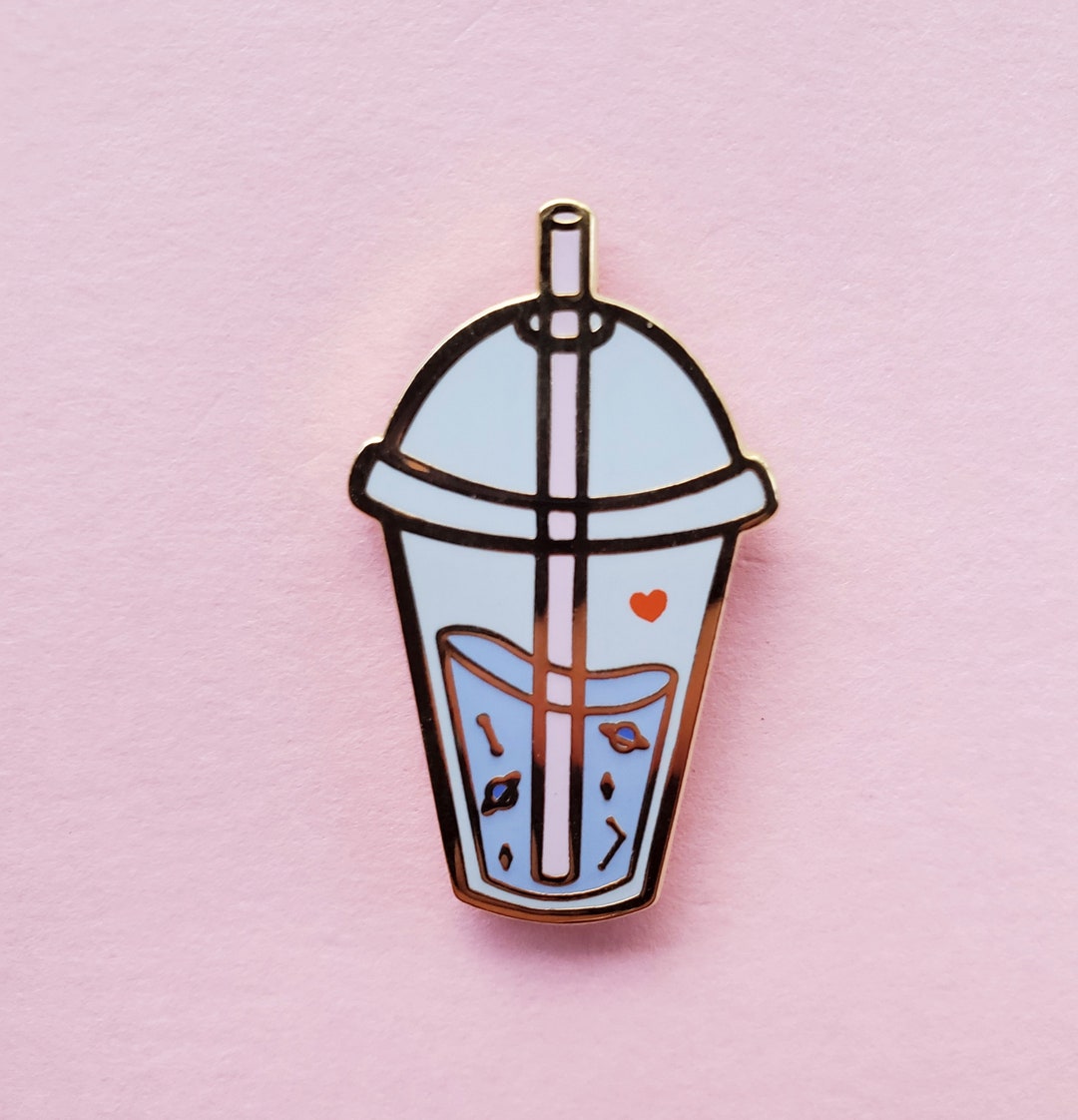 Bubbletea Pins, Boba Pins, Cute Bbt Enamel Pins, Outer Space Pins, Gold ...