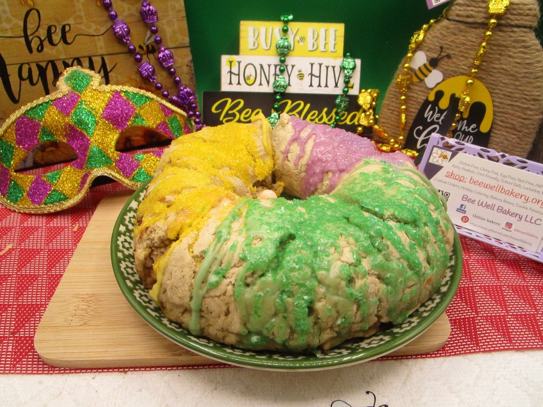 King Cake, Gluten Free, Dairy Free, Egg Free, Mardi Gras, Raspberry ...