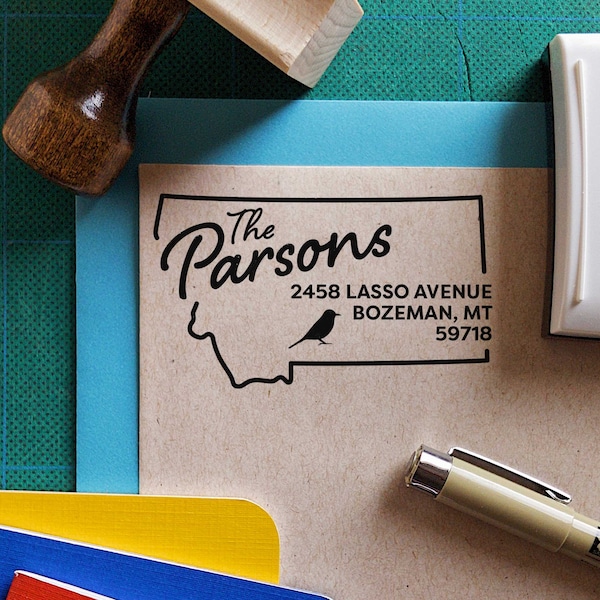 Western Address Stamp - Etsy