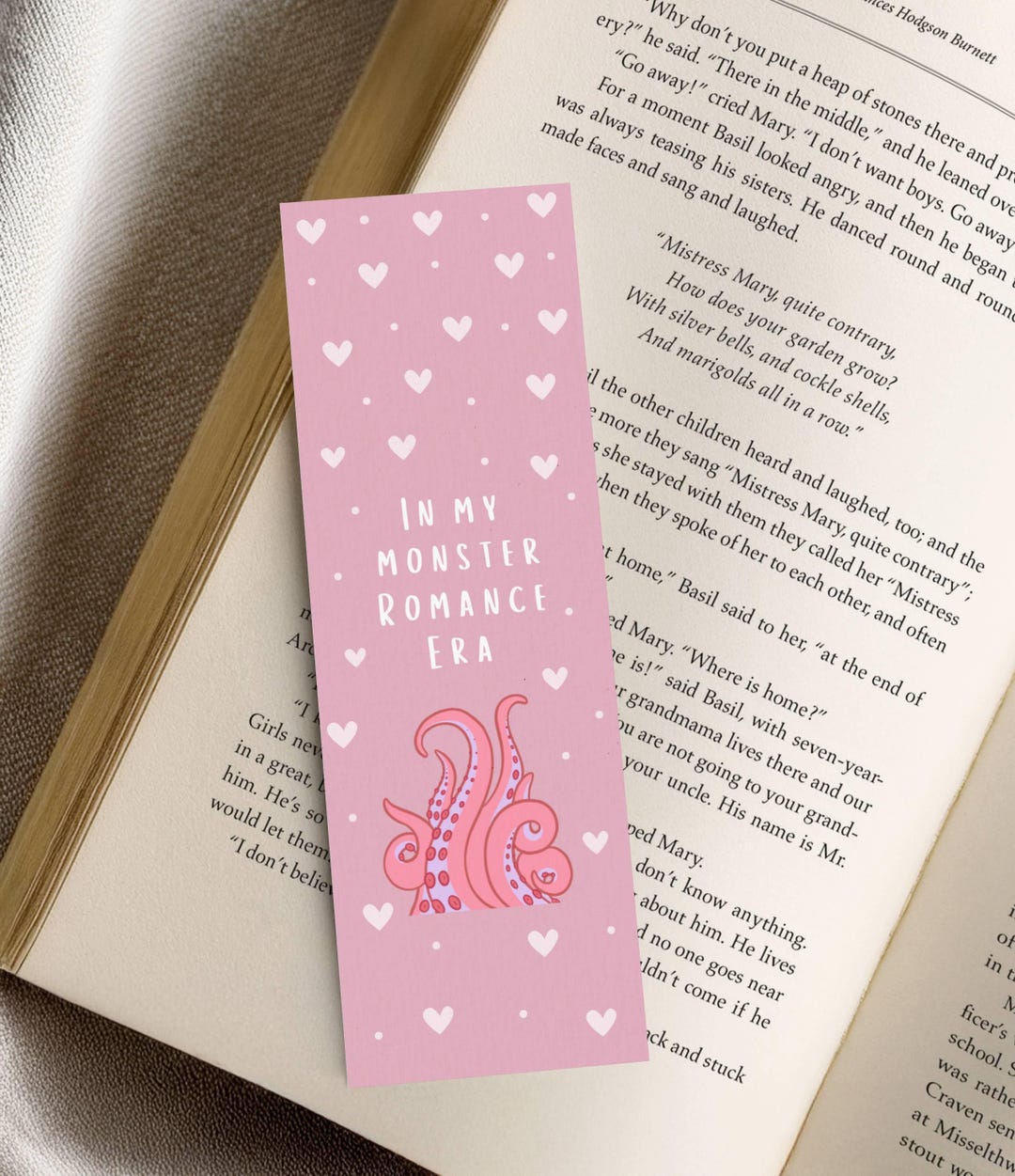 Monster Romance Era Bookmark: Pink Bookish Gift - Etsy