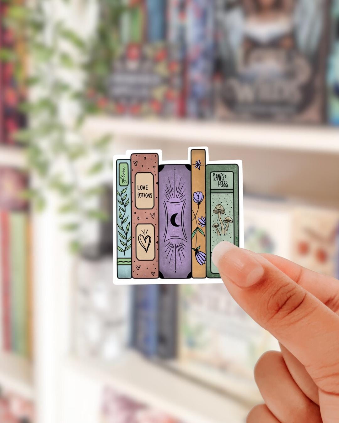Fantasy Book Stack Sticker: Witchy Cottagecore Pastel Decal - Etsy UK