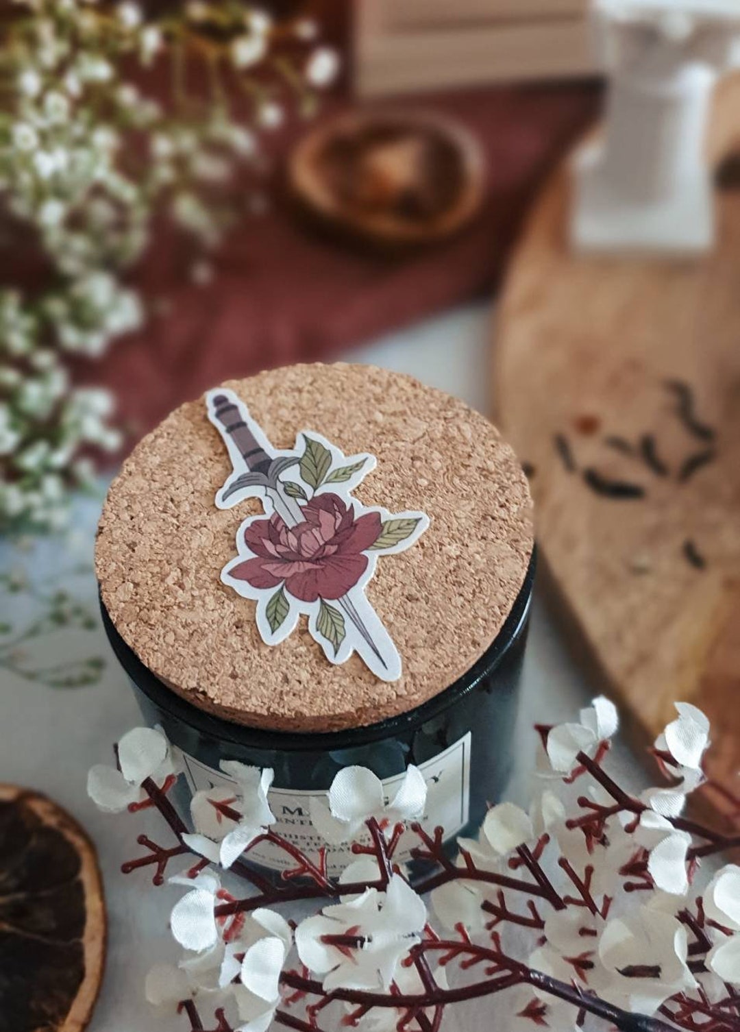 Floral Dagger Fantasy Book Sticker / Bookish Gifts, Reader Gift, Kindle ...