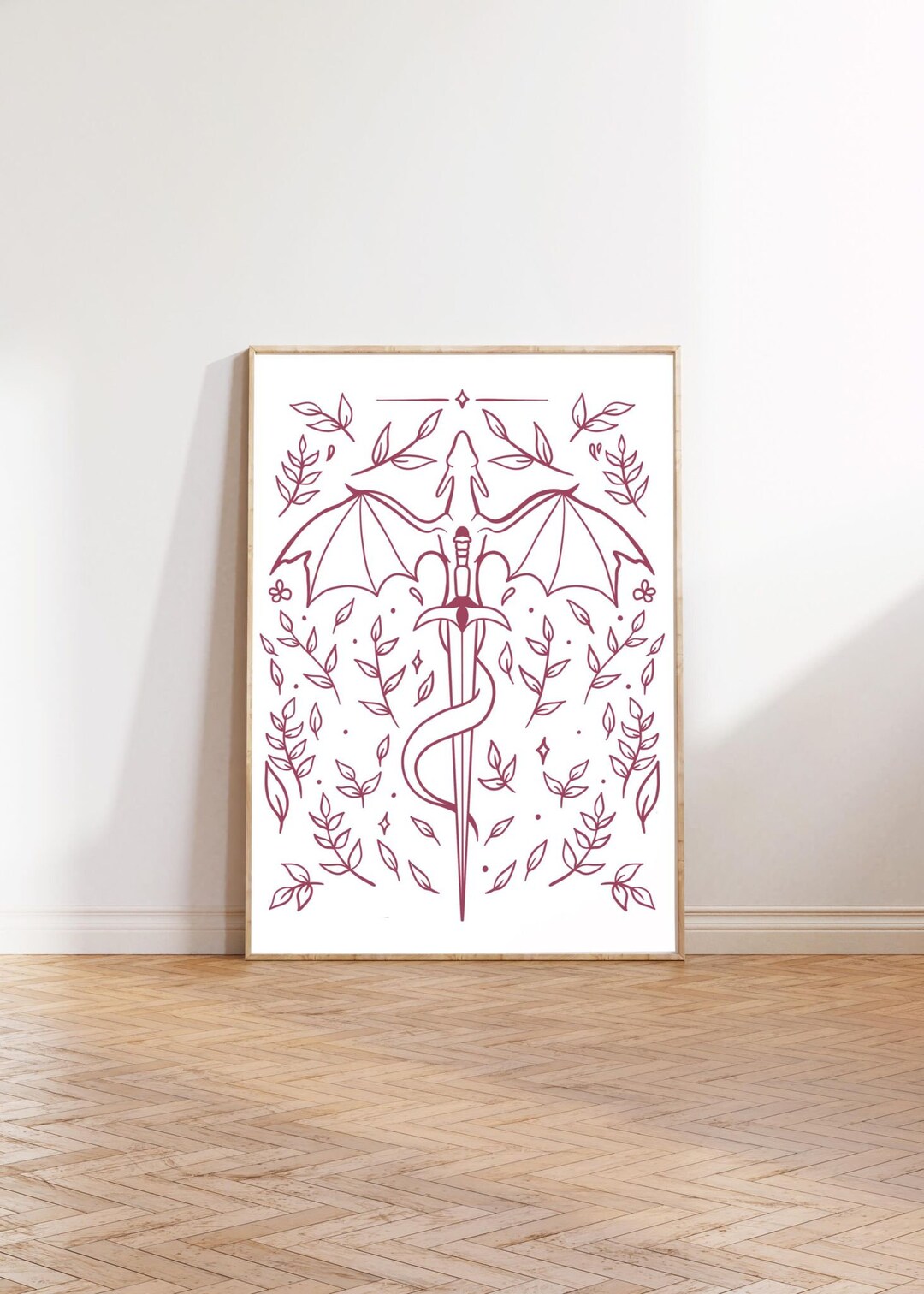 Dragon Poster, Bookish Gifts, Library Decor, Bookshelf Decor, Dragon ...