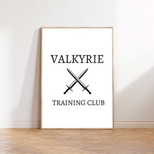 Digital Download Valkyrie Training Club Print, Fantasy Book Art, Wall ...
