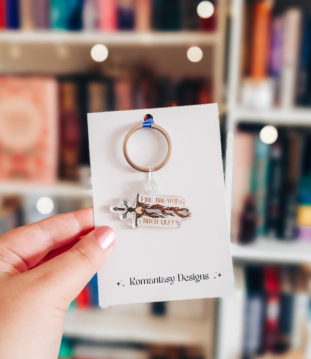 Throne of Glass Fire Breathing Queen Keychain, Bookish Gifts, Book ...