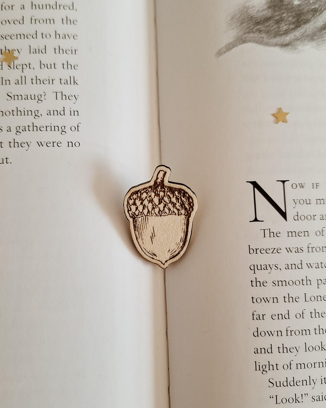 Mini Acorn Handmade Wooden Engraved Pin, Bookish Pins, Bookish Gifts - Etsy