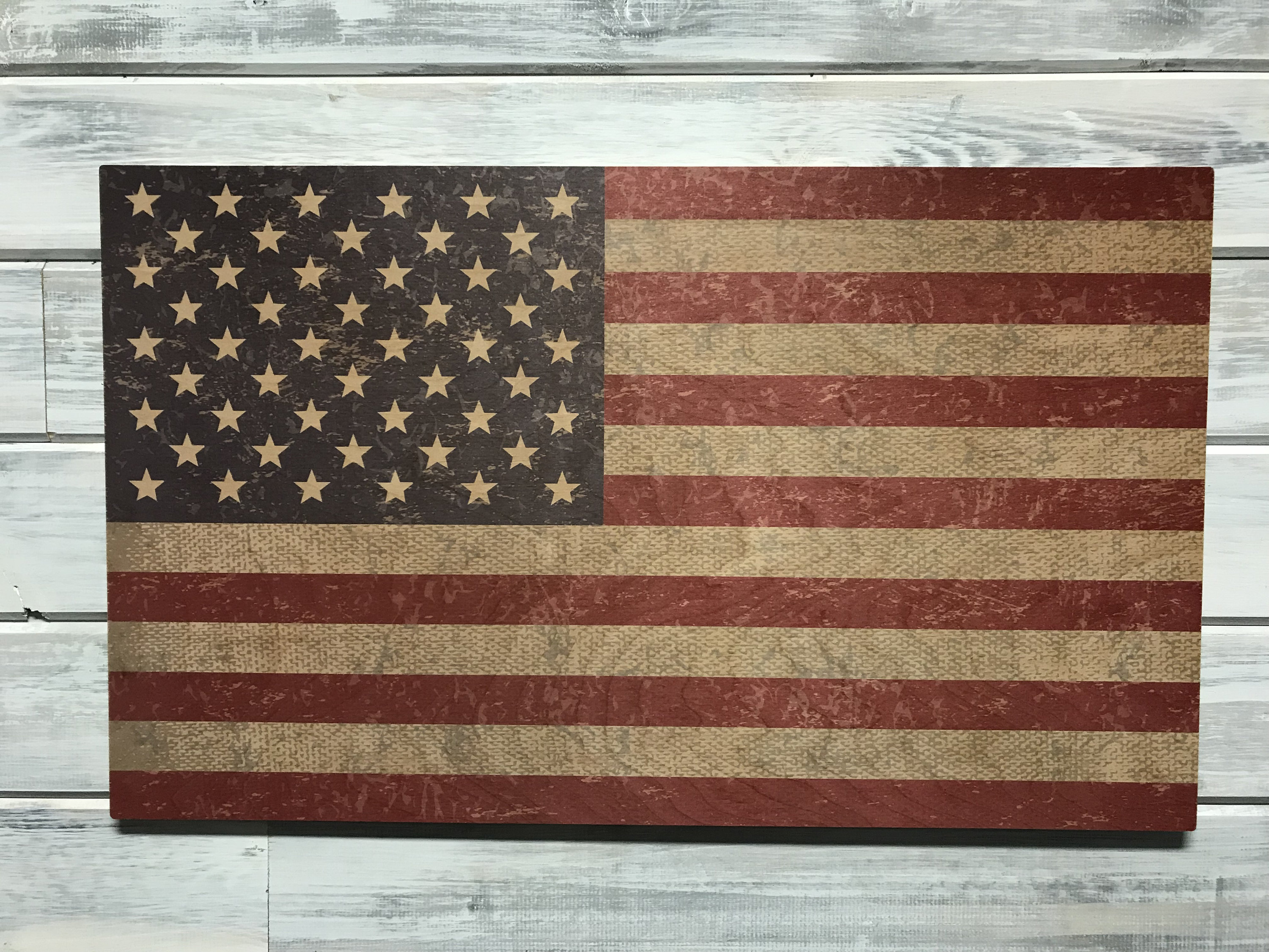 Rustic American Flag Sign/Decor Wooden & Faded 30x18 - Etsy.de