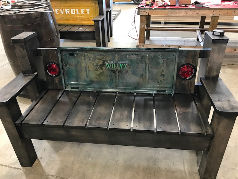 Rustic Truck Tailgate Bench | Etsy
