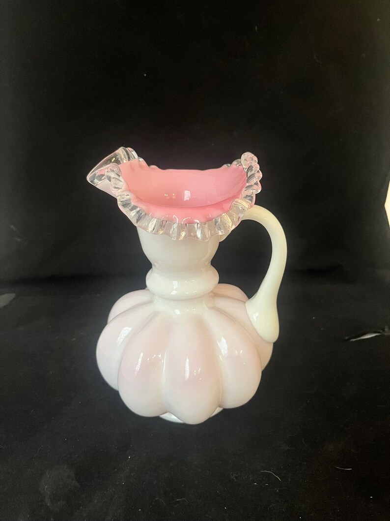 Fenton Silver Crest Pitcher Melon Pink - Etsy