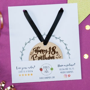 18th Birthday Gift / Wooden Gift Tags / Happy 18th Birthday / Engraved ...