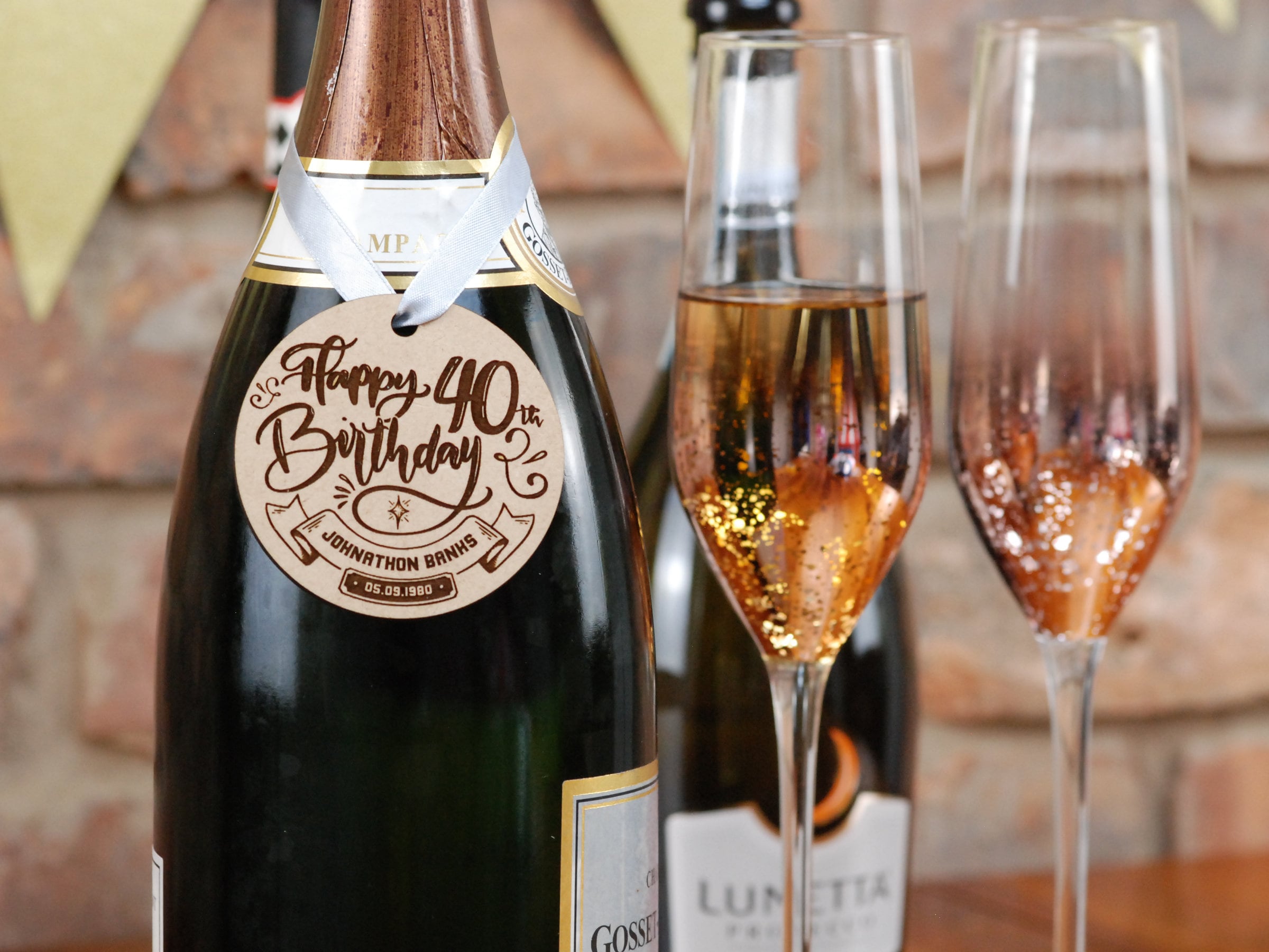 40th birthday wooden gift tags 40th birthday decoration | Etsy