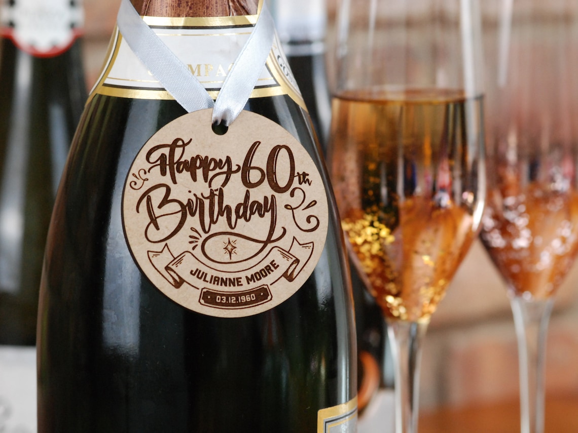 60th Birthday Wooden Gift Tags - 60th Birthday Decorations - 60th ...