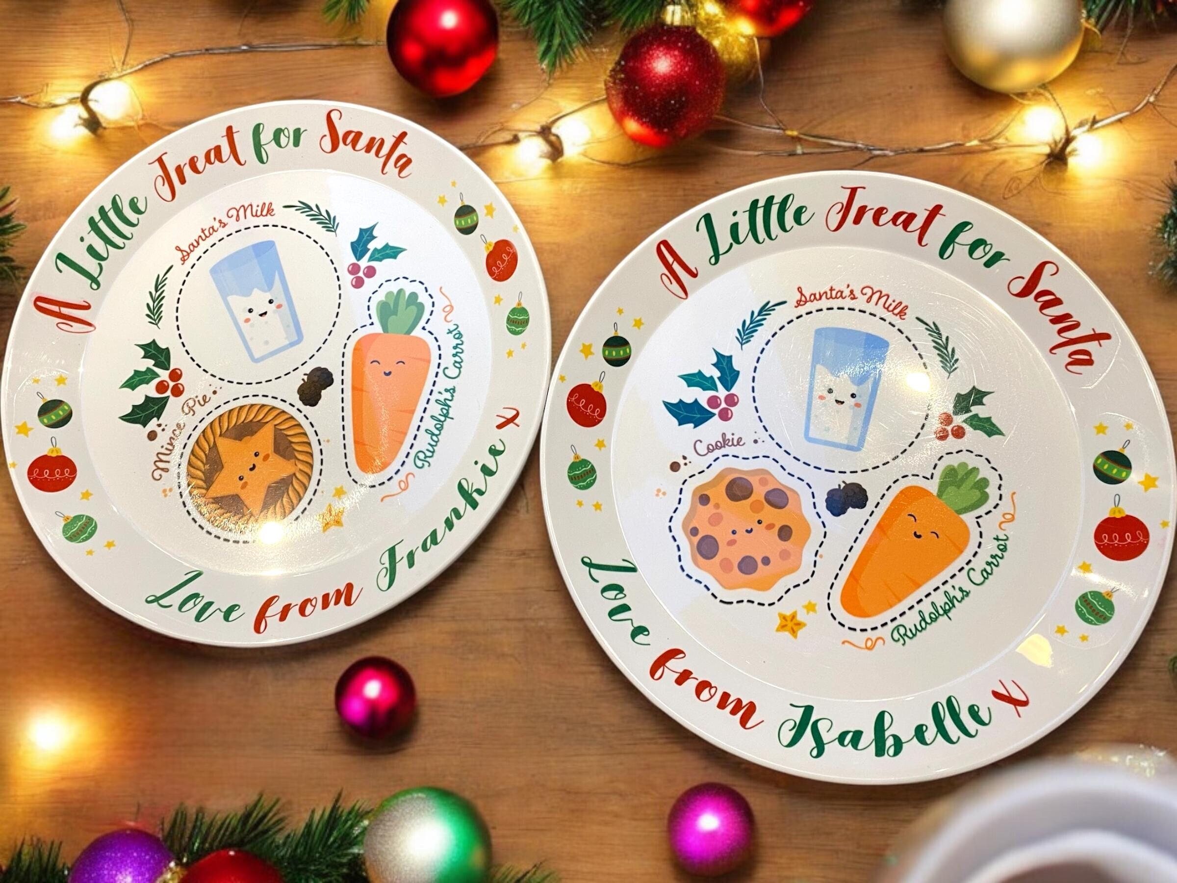 Christmas Eve Plate | Personalized Santa Cookies Milk Carrots for ...