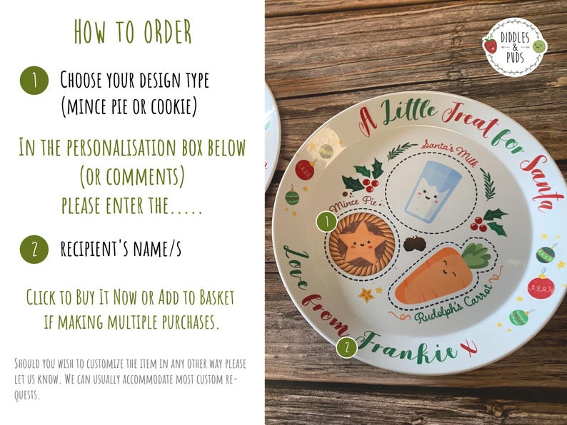 Christmas Eve Plate | Personalized Santa Cookies Milk Carrots for ...