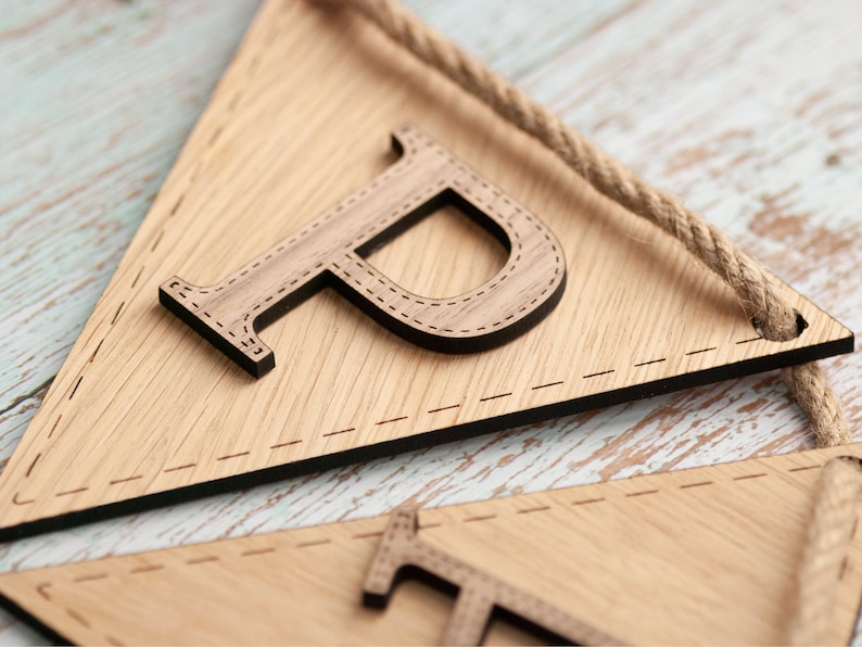 Personalised Bunting With Wooden Letters for Nursery Decor. - Etsy