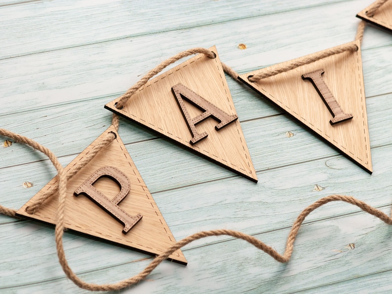 Personalised Bunting With Wooden Letters for Nursery Decor. Name ...