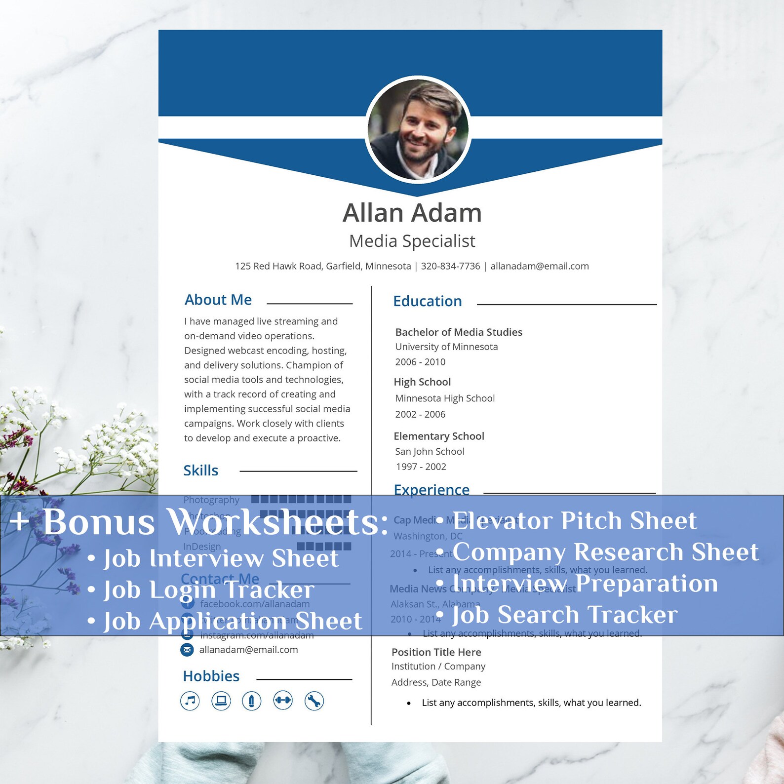 digital-media-resume-cv-template-business-resume-template-etsy