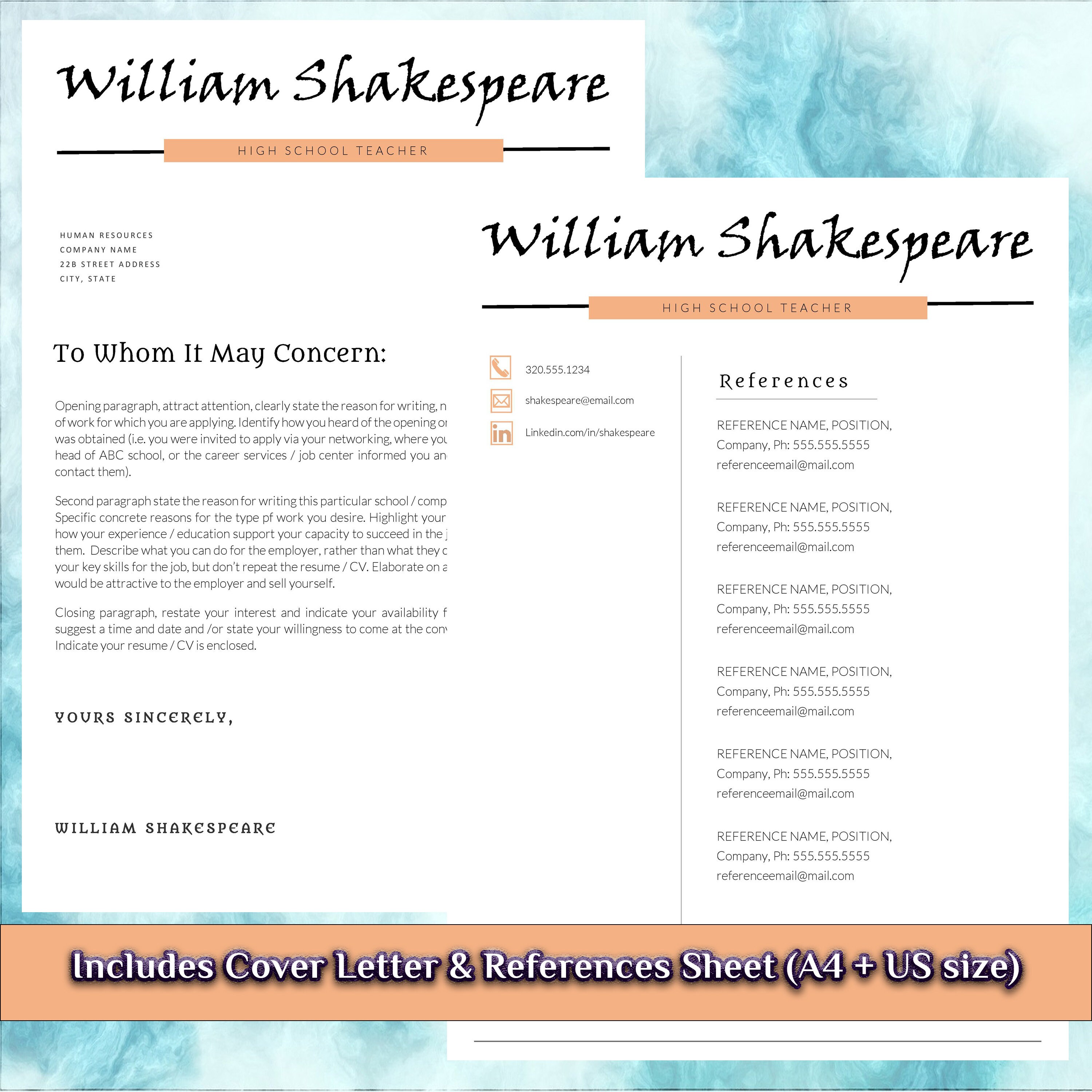 High School Teacher Resume Template / CV | High School History ...