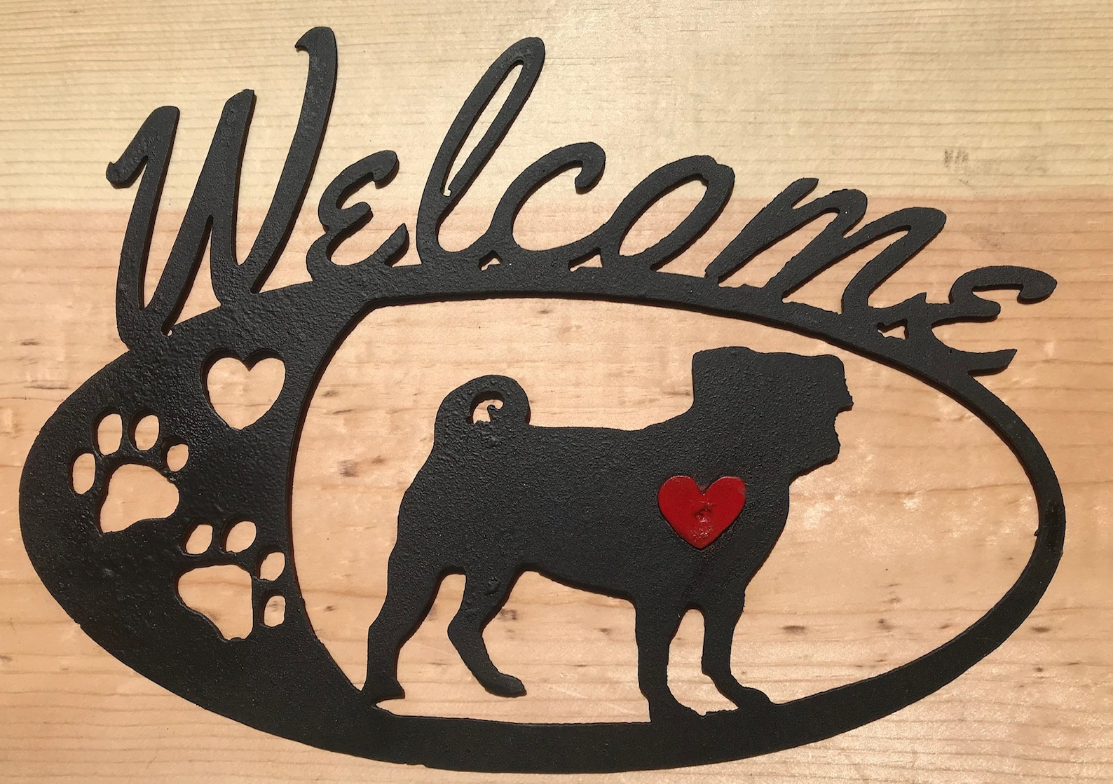 Pug Welcome Sign | Etsy