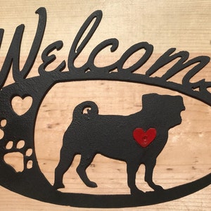 Pug Welcome Sign - Etsy